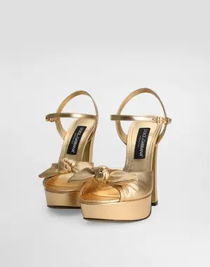 Dolce & Gabbana Mordoré Nappa Leather Platform Sandals