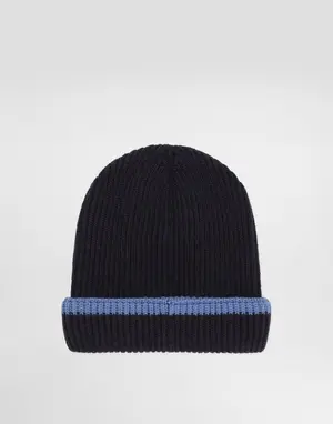 Dolce & Gabbana Knitted Hat With Embroidered Patch Accessories