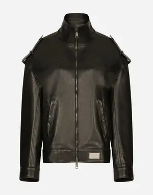 Dolce & Gabbana Oversize Bullskin Jacket Coats And Jackets Leather - Black