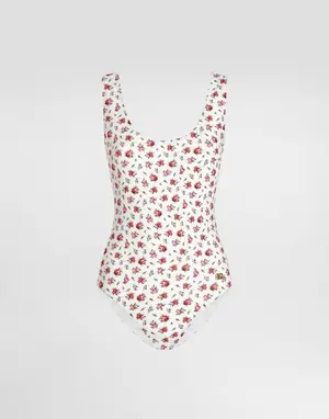 Dolce & Gabbana Small Rose-print One-piece Swimsuit Swimwear - Multicolor