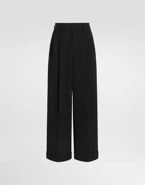 Dolce & Gabbana Wool Gabardine Trousers Pants And Shorts Wool - Black