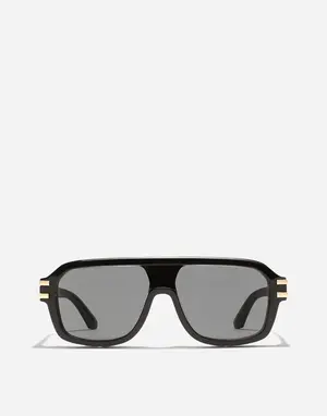 Dolce & Gabbana Dg Griffe Acetate Rectangle Sunglasses - Black