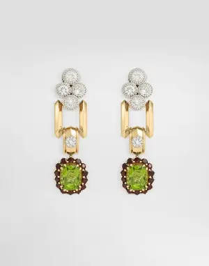 Dolce & Gabbana Eleganza Earrings In 18-carat White And Yellow With Topazes And Sapphires - Gold