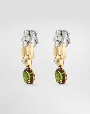 Dolce & Gabbana Eleganza Earrings In 18-carat White And Yellow With Topazes And Sapphires