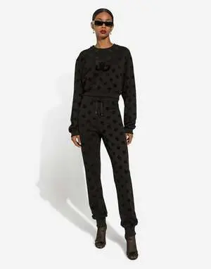 Dolce & Gabbana Jersey Jogging Pants With Flocked Dg Logo Print