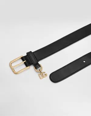 Dolce & Gabbana Calfskin Logo Belt Accessories Leather