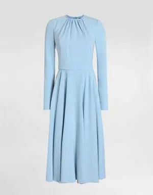 Dolce & Gabbana Structured Cady Dress Dresses Viscose - Azure