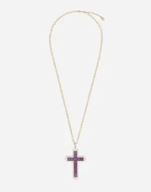 Dolce & Gabbana 18kt Rose And White Gold Cross Pendant Necklace - Yellow