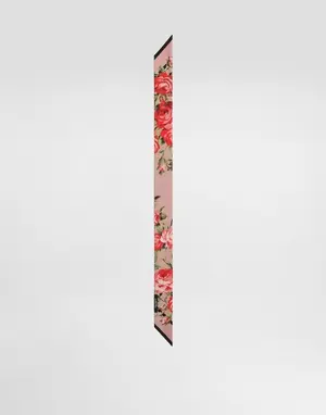 Dolce & Gabbana Rose Bouquet-print Silk Twill Bandeau 6x100 Collection