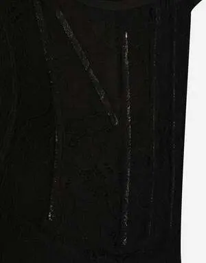 Dolce & Gabbana Sleeveless Lace Midi Dress - Black