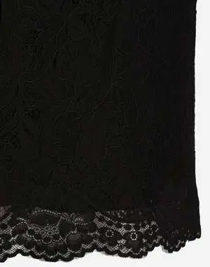 Dolce & Gabbana Sleeveless Lace Midi Dress - Black