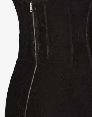Dolce & Gabbana Sleeveless Lace Midi Dress - Black