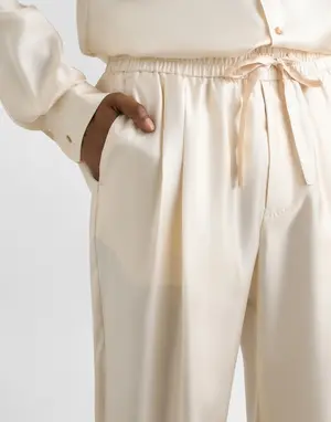 Dolce & Gabbana Silk Twill Jogging Trousers - Beige