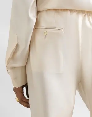 Dolce & Gabbana Silk Twill Jogging Trousers - Beige