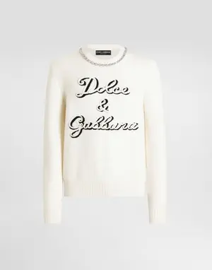 Dolce & Gabbana Wool Pullover With Intarsia Sweaters And Cardigans - White