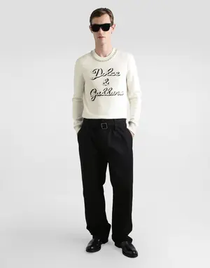 Dolce & Gabbana Wool Pullover With Intarsia Sweaters And Cardigans
