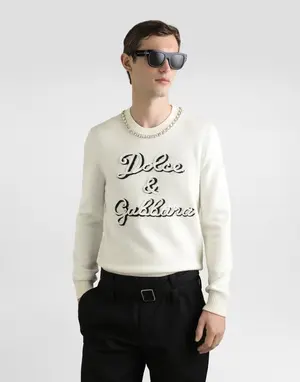 Dolce & Gabbana Wool Pullover With Intarsia Sweaters And Cardigans