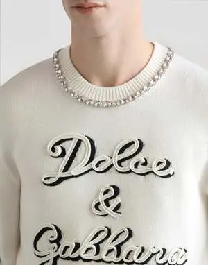 Dolce & Gabbana Wool Pullover With Intarsia Sweaters And Cardigans