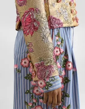 Dolce & Gabbana Double-breasted Jacket In Floral Jacquard Blazers Multi-colored