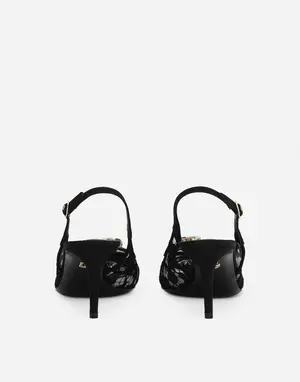Dolce & Gabbana Rainbow Lace Slingbacks - Black
