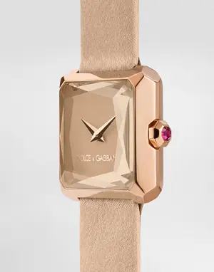 Dolce & Gabbana Sofia Watch In Rose Gold Watches - Beige