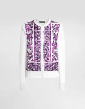 Dolce & Gabbana Majolica-print Silk Cardigan Sweaters And Cardigans - Multicolor