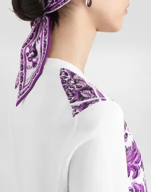 Dolce & Gabbana Silk Majolica Print Cardigan