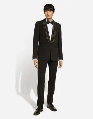 Dolce & Gabbana Single-breasted Jacket With Embroidered Shawl Collar Suits And Blazers Multi-colored
