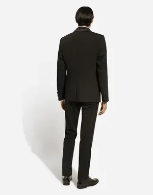 Dolce & Gabbana Single-breasted Jacket With Embroidered Shawl Collar Suits And Blazers Multi-colored