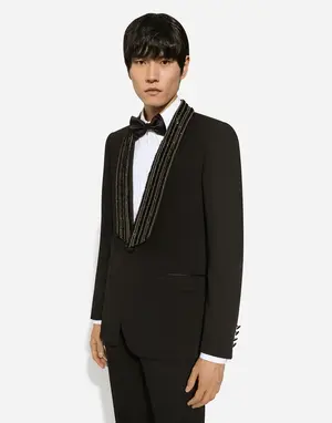 Dolce & Gabbana Single-breasted Jacket With Embroidered Shawl Collar Suits And Blazers Multi-colored