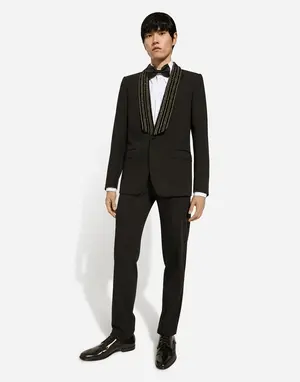 Dolce & Gabbana Single-breasted Jacket With Embroidered Shawl Collar Suits And Blazers Multi-colored