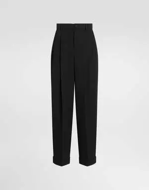 Dolce & Gabbana Wool Gabardine Trousers Pants And Shorts Wool - Black