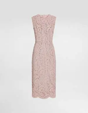 Dolce & Gabbana Cordonetto Lace Sheath Dress - Pink