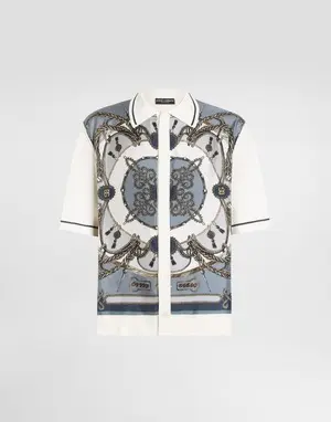 Dolce & Gabbana Silk And Cotton Shirt With Twill Sweaters And Cardigans - Multicolor