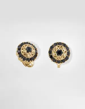 Dolce & Gabbana Sicily Earrings 18-carat Yellow And Black Sapphires Earrings - Gold