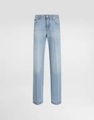Dolce & Gabbana Loose Denim Jeans With Pressed Pleat Denim And Jeans Multi-colored - Multicolor
