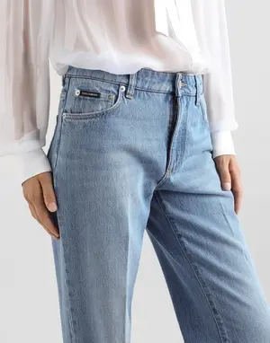Dolce & Gabbana Loose Denim Jeans With Pressed Pleat Denim And Jeans Multi-colored
