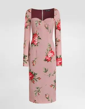 Dolce & Gabbana Rose Bouquet-print Sheath Dress Dresses - Multicolor