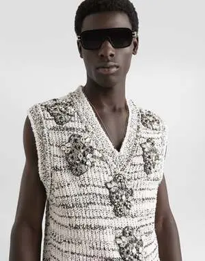 Dolce & Gabbana Intarsia Pullover Vest Sweaters And Cardigans