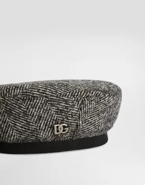 Dolce & Gabbana Wool Blend Chevron Beret Accessories