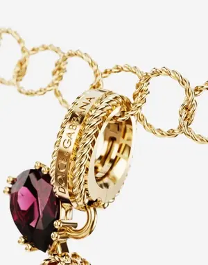 Dolce & Gabbana 18kt Yellow Alphabet Charm With Multicolored Gemstones - Gold