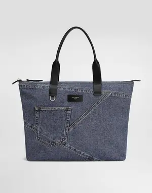 Dolce & Gabbana Medium Shopper In Patchwork Denim Shoppers - Blue