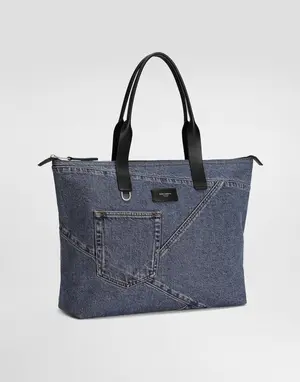Dolce & Gabbana Medium Shopper In Patchwork Denim Shoppers