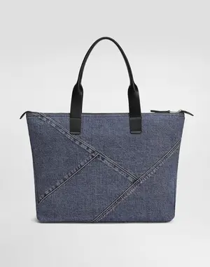 Dolce & Gabbana Medium Shopper In Patchwork Denim Shoppers