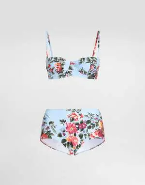Dolce & Gabbana Flower Bouquet-print Balconette Bikini Swimwear - Multicolor