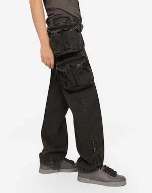 Dolce & Gabbana Garment-dyed Stretch Cotton Belted Cargo Pants