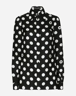 Dolce & Gabbana Silk Twill Shirt With Polka-dot Shirts And Tops - Print