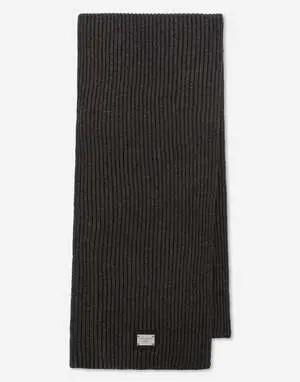 Dolce & Gabbana Wool Scarf With Dg Patch Scarves And Silks Gray Wool - Grey