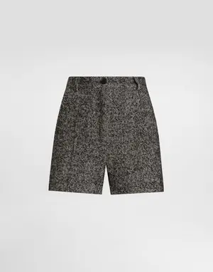 Dolce & Gabbana Wool Blend Chevron Shorts Pants And Shorts - Multicolor