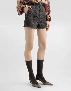 Dolce & Gabbana Wool Blend Chevron Shorts Pants And Shorts